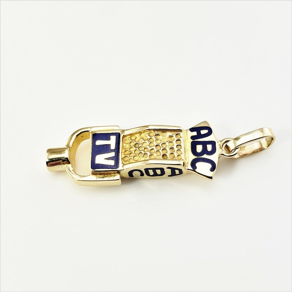 14k Yellow Gold Abc Tv Studio Microphone Charm - Gem